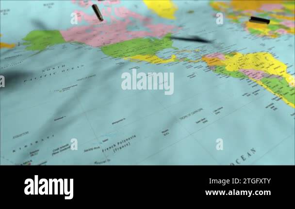 AK47 bullet casings fall on the political map Stock Video Footage - Alamy