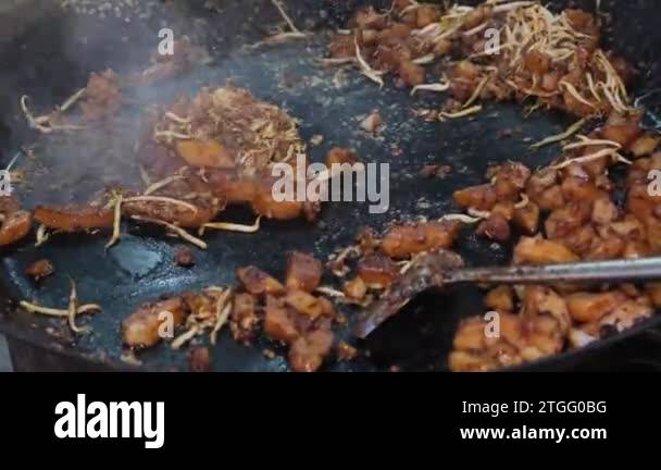 char kuey kak Fried Rice Cake food is put into paper plate. Delicious ...