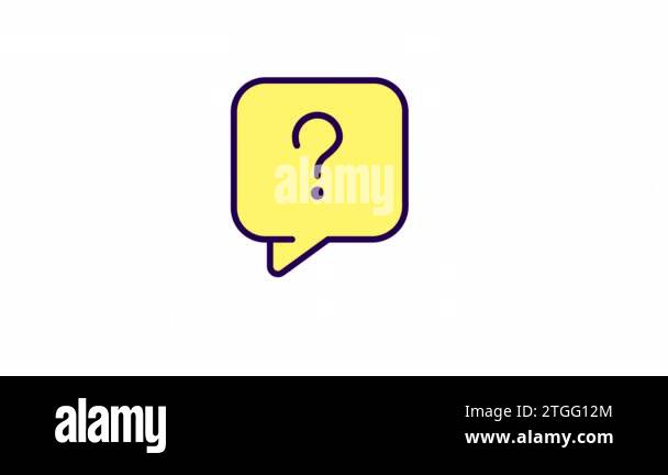 Animated hot question color icon. Urgent problem solving. Persistent ...