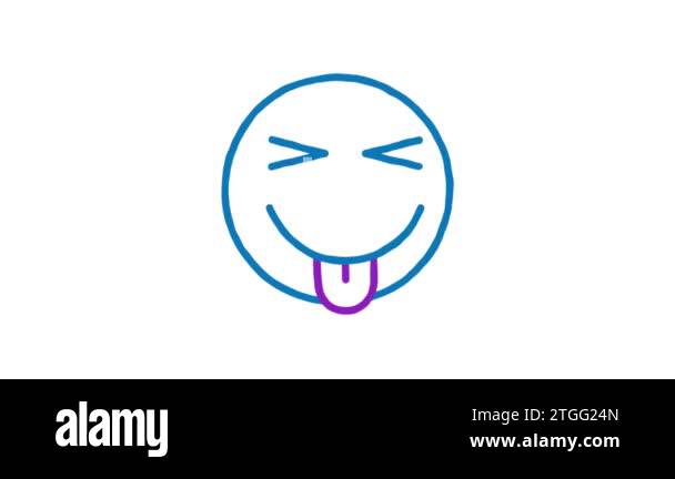 Emoticon showing tongue option two. Animated doodle emoticon. Alpha ...