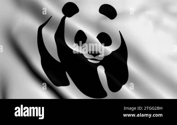Animation of The World Wildlife Fund Flag. Realistic Fabric Texture ...