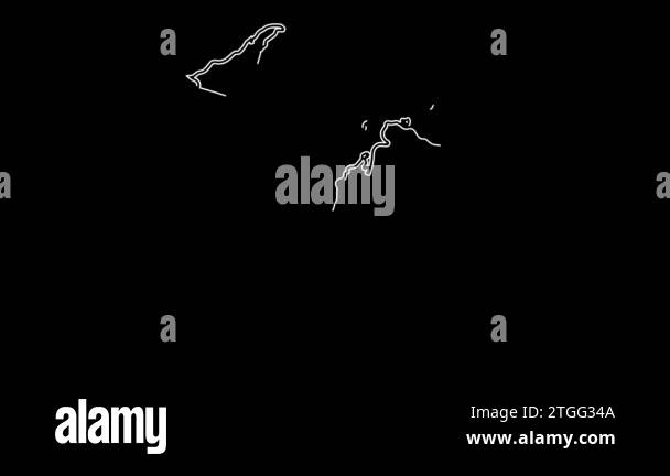 2D Map of state Michigan, Michigan map white outline, Animated close up ...