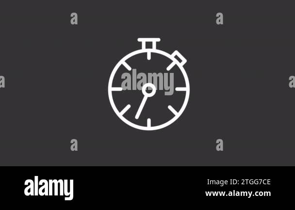 Animated chronometer white line icon. Accurate time counting. Sport ...