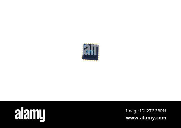 NFC processor icon with hands. NFC chip. Near field communication ...