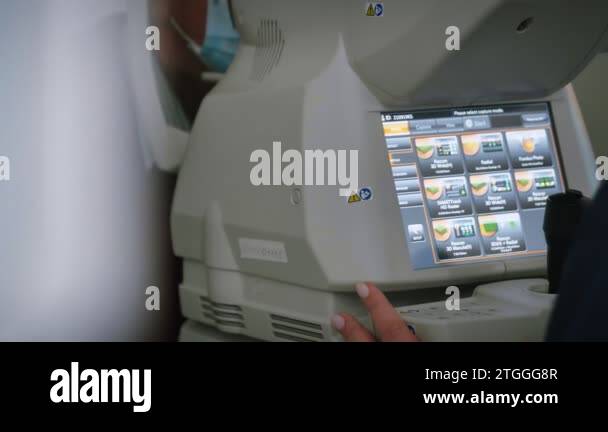 Ophthalmologist cabinet with modern technology machines ...