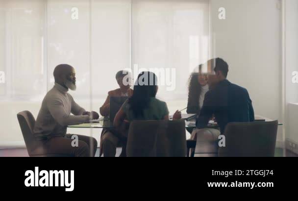 Business people, team and meeting for collaboration, marketing campaign ...