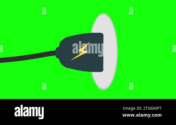 Energy crisis animation, pulling electric cord out of socket to save ...