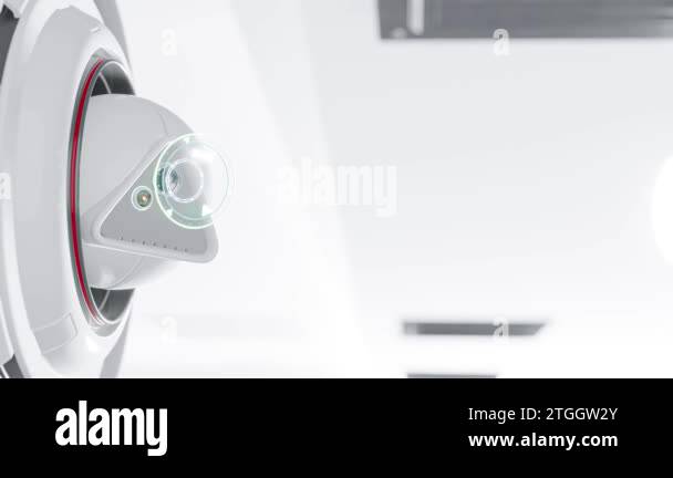 Futuristic security CCTV camera with Motion sensor. Scan the area for ...