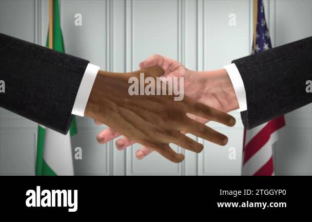 Nigeria and USA Partnership Business Deal. National Government Flags ...