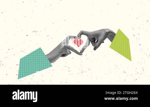 Stop motion, animation. Human hands making heart shape with fingers ...