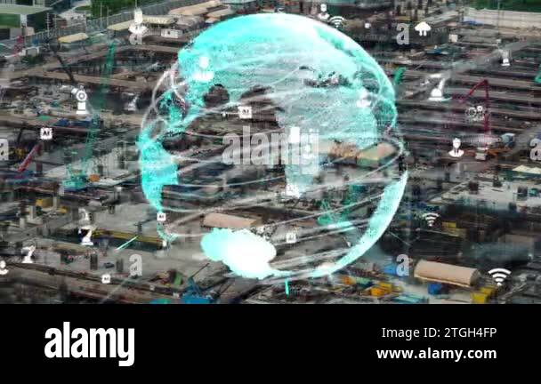 Construction technology concept with alteration graphic over ...