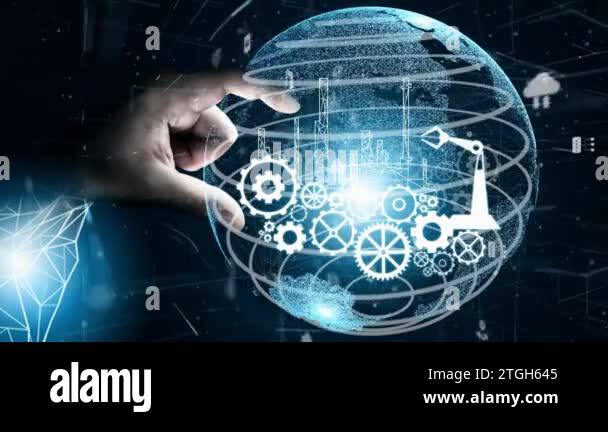 Futuristic industry 4.0 and inventive mechanized engineering concept ...