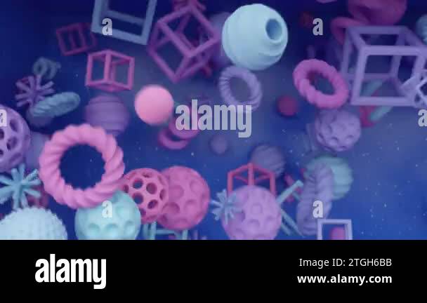 Abstract Floating Objects Colliding With Each Other 4k Cgi Animation