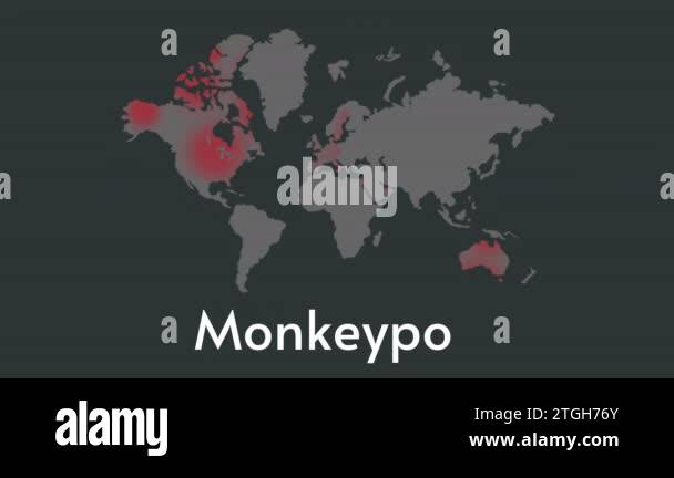 Epidemic 2022. Virus 2022. Map of monkeypox infections 2022. 4K Stock ...