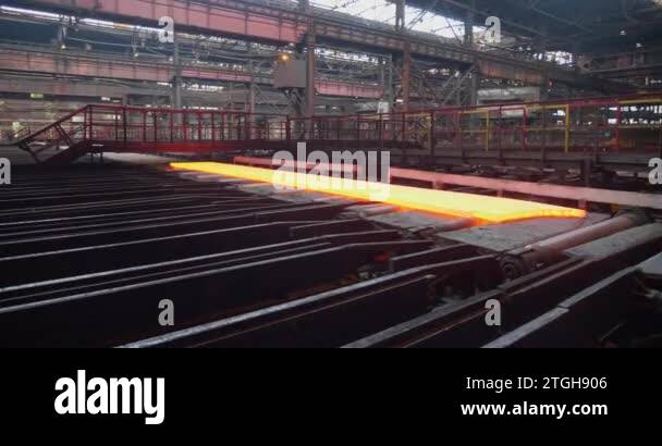 Metal production process in a metallurgical factory. A split steel ...