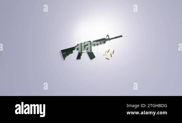 3d render animation of isolated assault rifle M4 carbine Stock Video ...