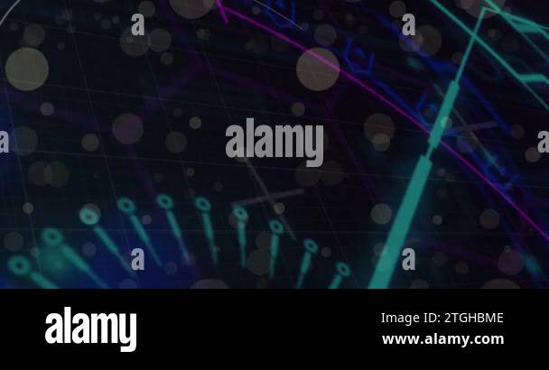 Animation of dots moving over processing circle on black background ...