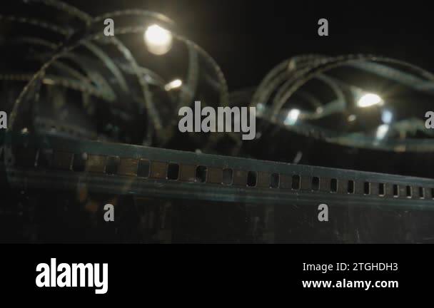 Spiral black vintage filmstrip or photo negative. Analog old strips of ...