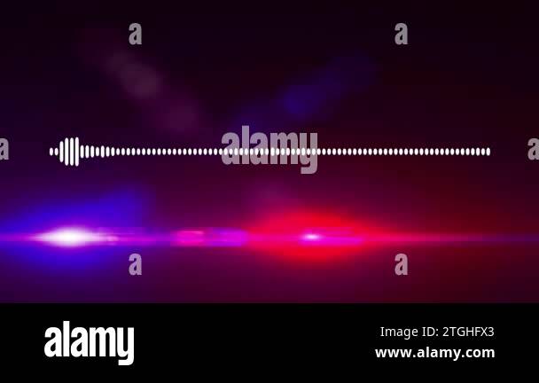 911 call voice waveform. Seamless loop animation. Police car lightbar ...