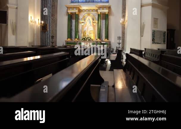 Blurry church interior wooden benches Stock Videos & Footage - HD and ...