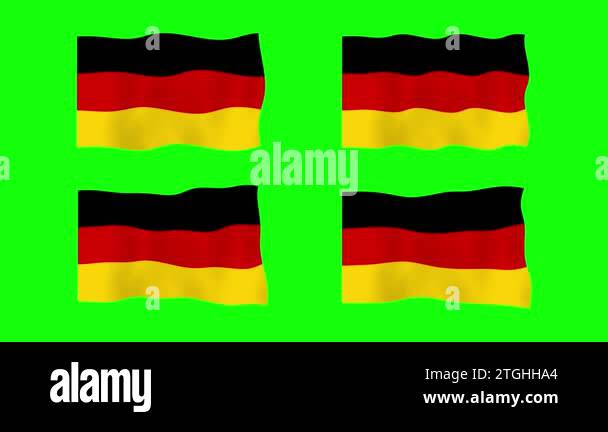 Germany Waving Flag 2D Animation on Green Screen Background. Looping ...