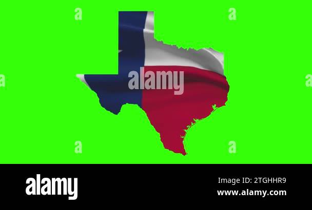 Texas state map outline with flag animation on green screen Stock Video ...