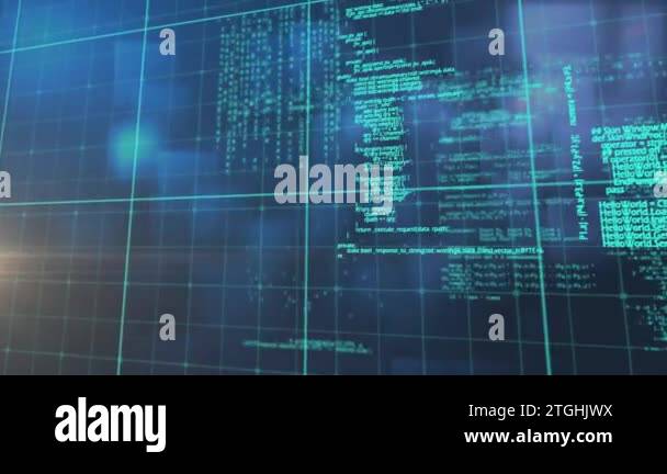 Digital Animation Of Spot Of Light And Data Processing Over Grid