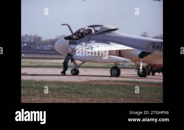 American ground attack aircraft parked with engines running awaiting ...