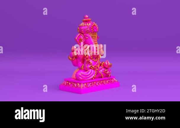 Lord ganesha idol or elephant god sculpture seamless looping animated ...