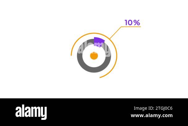 10% circle diagram Infographic animation design, 10 Percentage pie ...