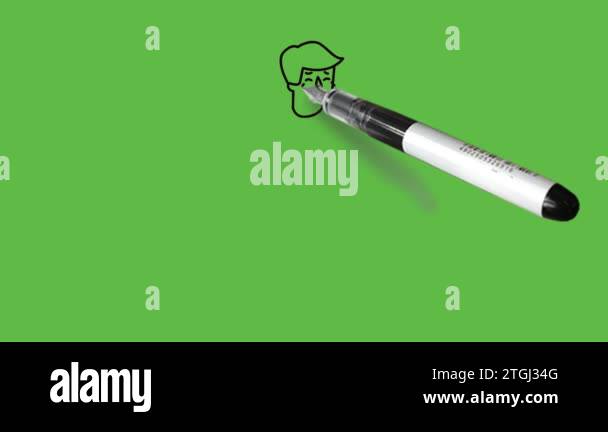 Draw little boy weeping face with tears standing straight hold his both ...