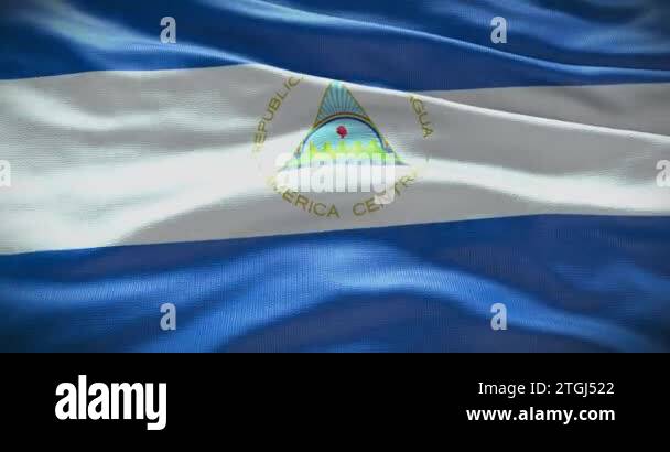 Nicaragua national flag waving background, 4k backdrop animation Stock Video Footage - Alamy