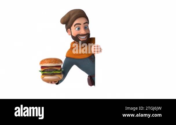 Burger man illustration Stock Videos & Footage - HD and 4K Video Clips ...
