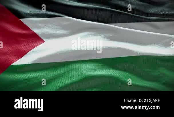 Palestine national flag waving background, 4k backdrop animation Stock ...