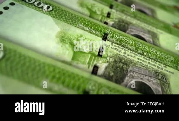 Sri Lanka money Sri Lankan Rupee banknote loop. LKR money texture ...