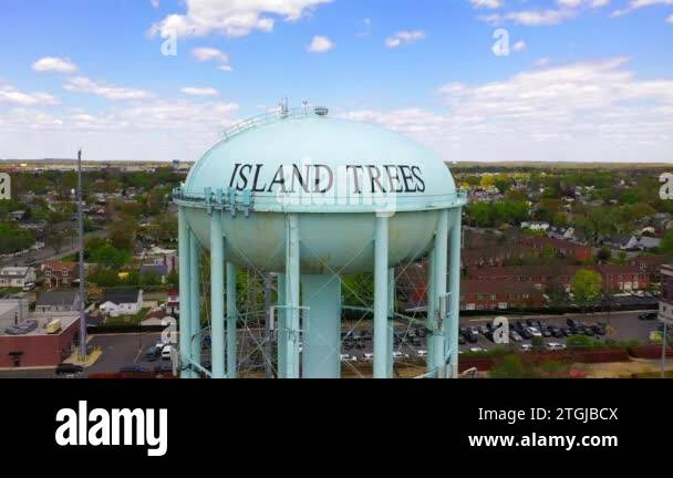 This is an aerial view of a water tower in Levittown, NY. Water tower ...