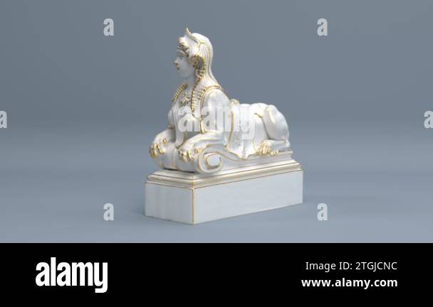 White and gold rotating sphinx sculpture from Belvedere garden in ...