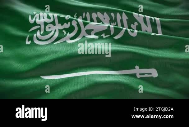 Saudi Arabia national flag waving background, 4k backdrop animation ...