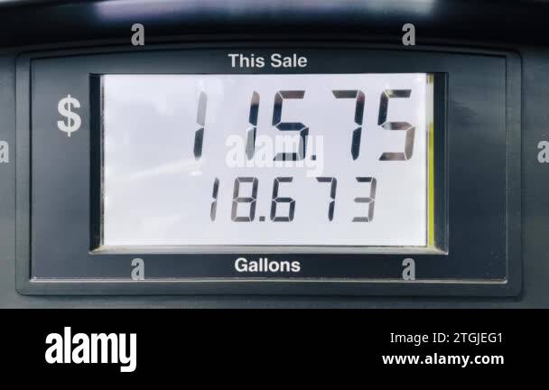 Increasing petrol costs in US dollars. Gasoline price counter on ...