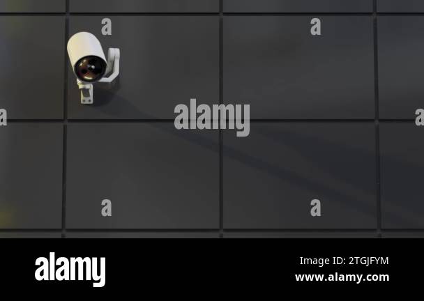 CCTV camera installed on wall of the building. Scan the area for ...