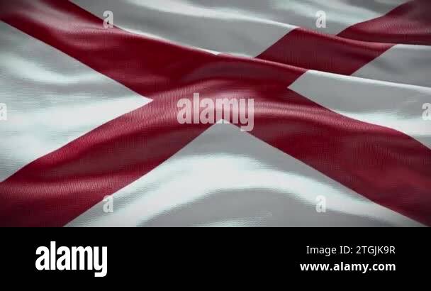 Alabama state flag waving background. 4K backdrop Stock Video Footage ...