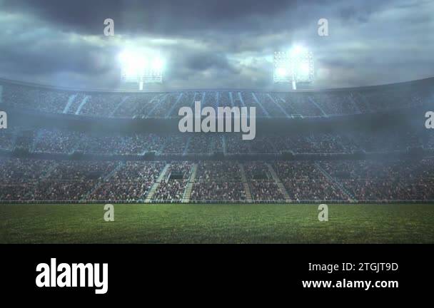 soccer competition stadium game football play with crowd supporter ...