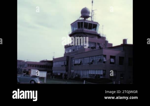 Glenview Naval Air Station control tower Illinois USA. Cold war 1960s ...