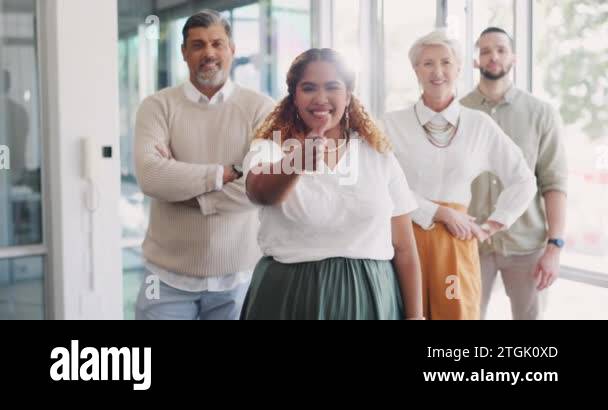 Recruitment, handshake and business team welcome from black woman ...