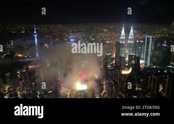 Bukit Bintang, Kuala Lumpur, Malaysia - Nov 12 2022: Drone shot KLCC ...