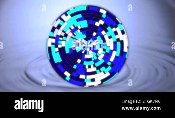 Animation of disco ball over drop falling into water. shapes, colour ...