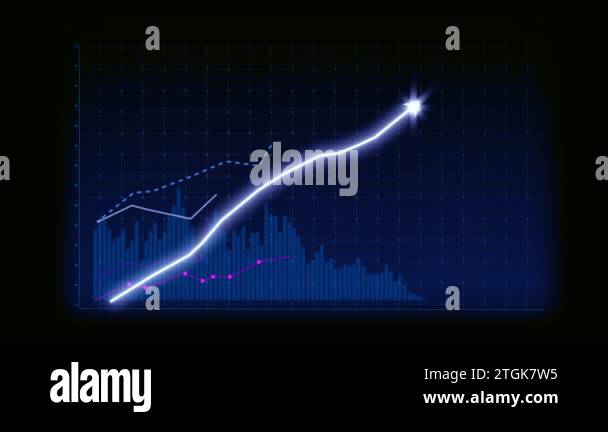 Business growth concept in allusive graph chart showing marketing sales ...