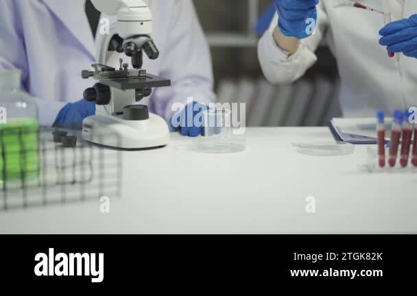 Medical research scientist testing vaccine experimental drug in ...