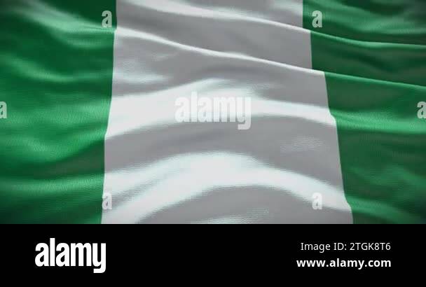 Nigeria national flag waving background, 4k backdrop animation Stock ...