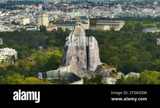 Wide view of the most visited city in France. Parisian streets and ...